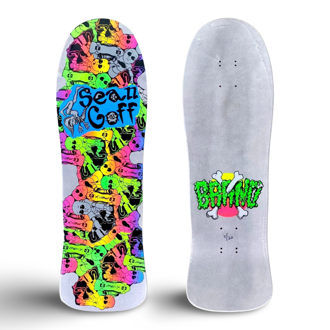 Sean Goff Baby Skater SILVER METALLIC HOLOGRAPHIC Fluorescent Deck 9.5 ... Sean Goff Baby Skater SILVER METALLIC HOLOGRAPHIC Fluorescent Deck 9.5 ...